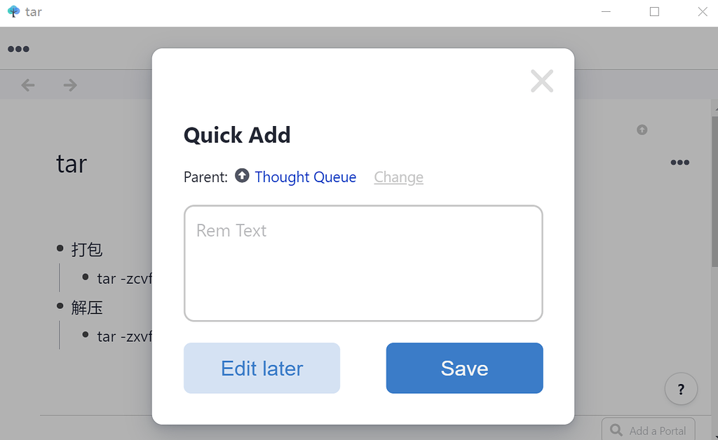 Window quick add as a Independent window - Feature Requests - RemNote