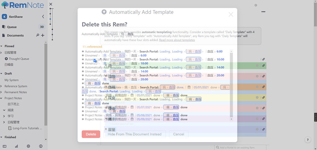 I can't delete one specific template - Bug Reports - RemNote