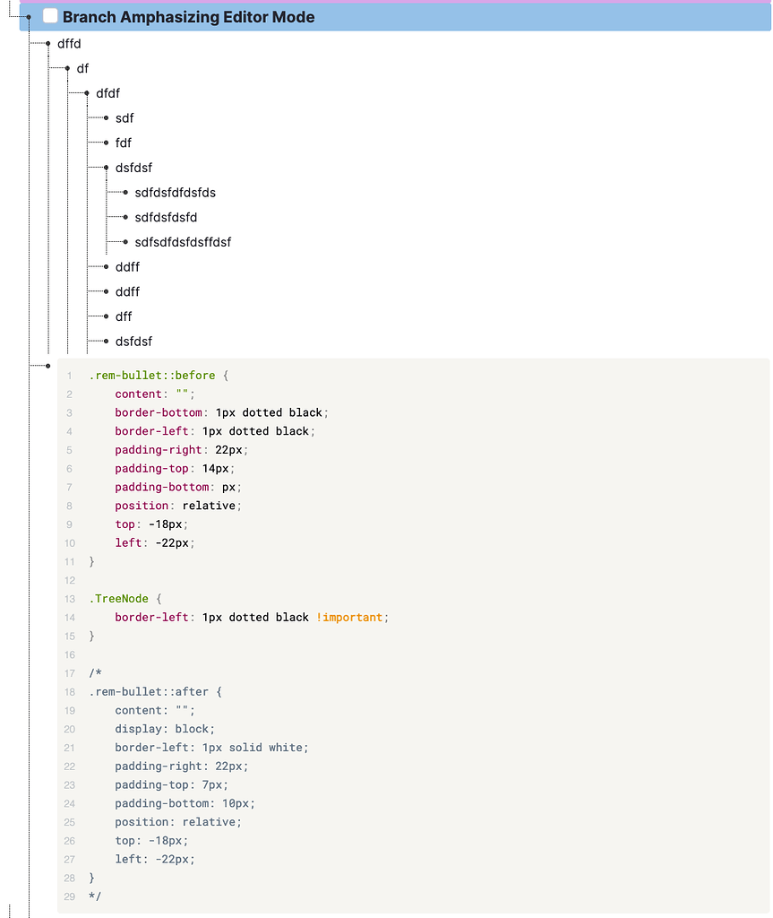 Branch Emphasizing Editor Mode - CSS - RemNote