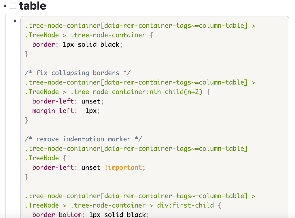 Need CSS code for table - CSS - RemNote