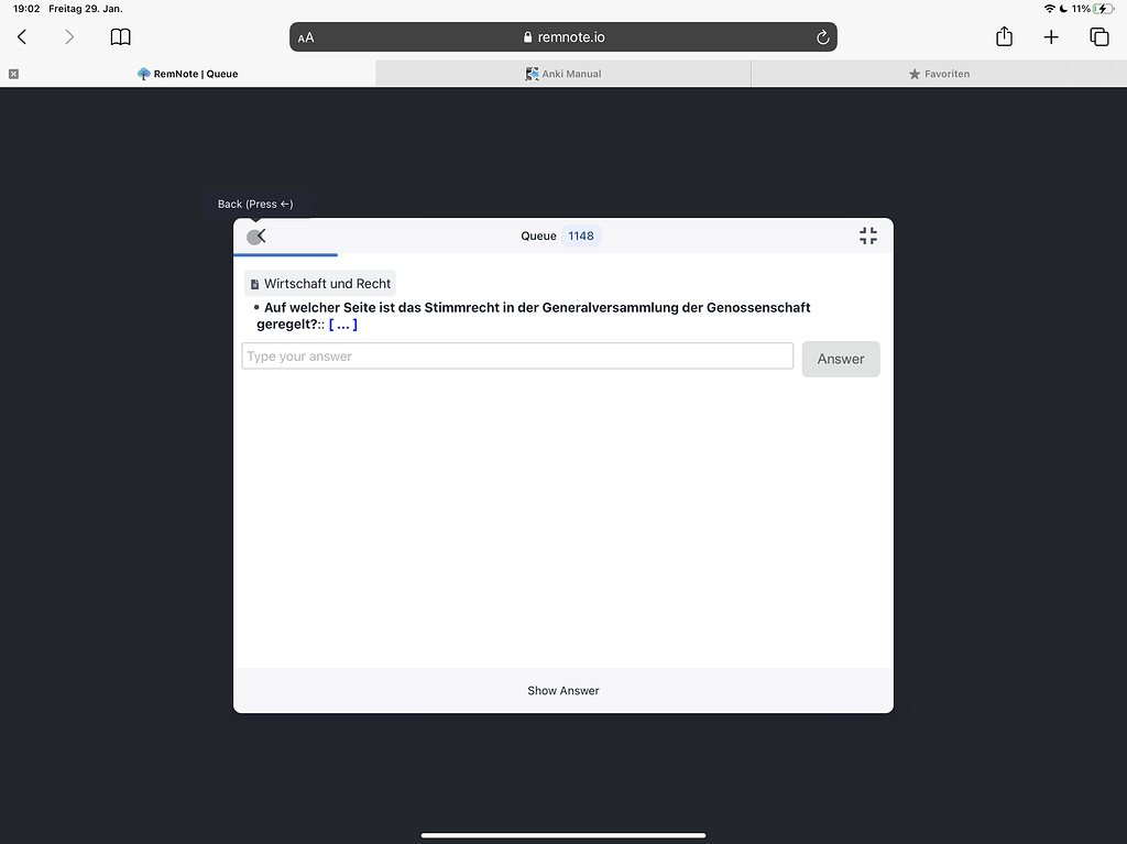 What s The Shortcut To Go Back In The Queue Learning RemNote RemNote