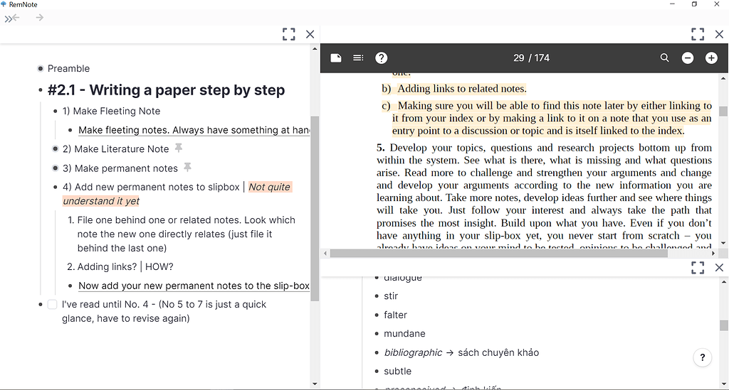 Annotation PDF Rem doesn't align in pane when using multiple panes ...