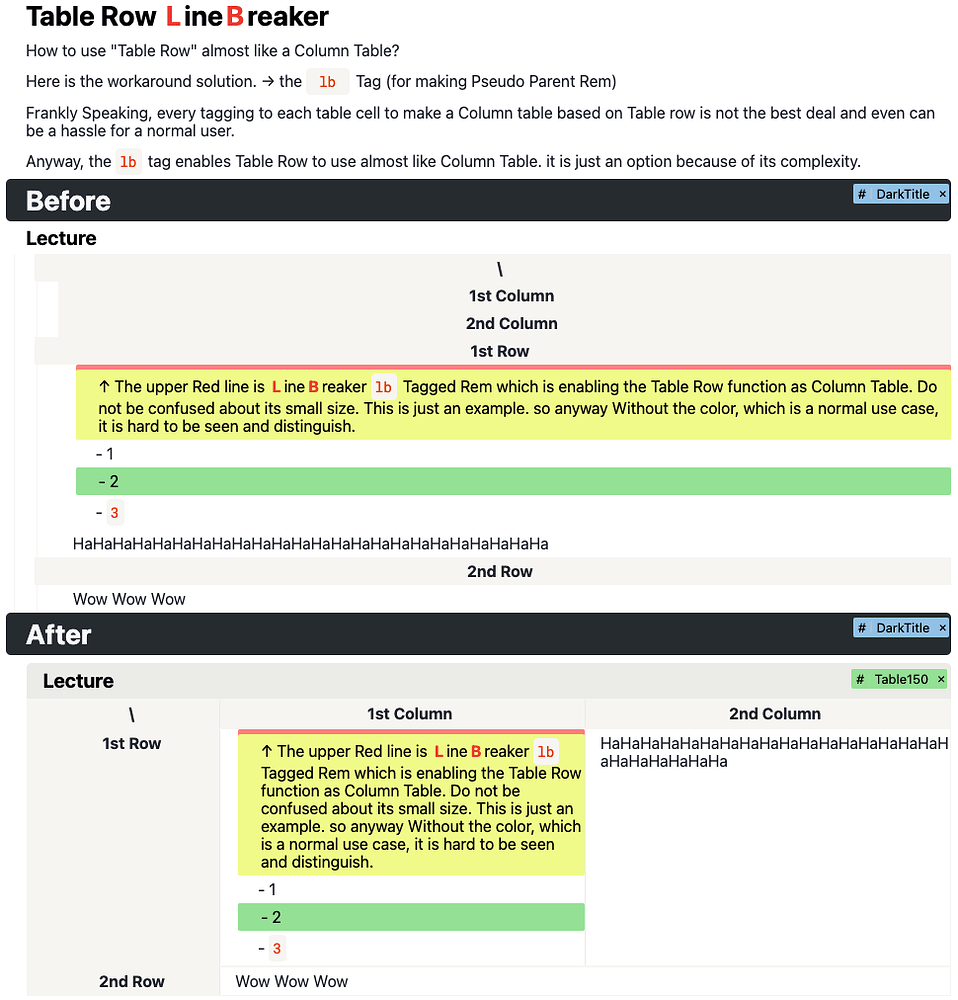 Modern Table Row with Scrollbar - CSS - RemNote