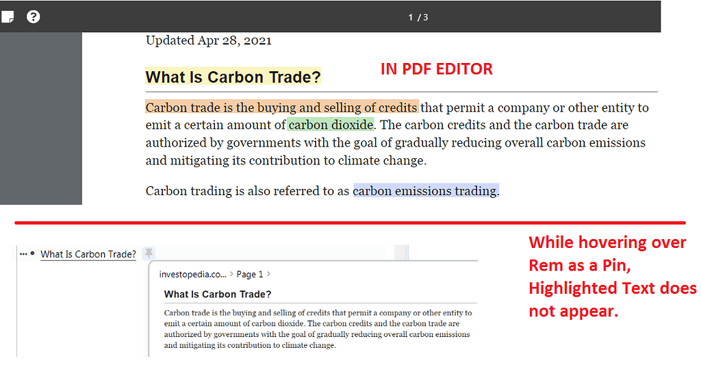 Pdf Anchor Pin - Highlighted Text Missing - Feature Requests - RemNote