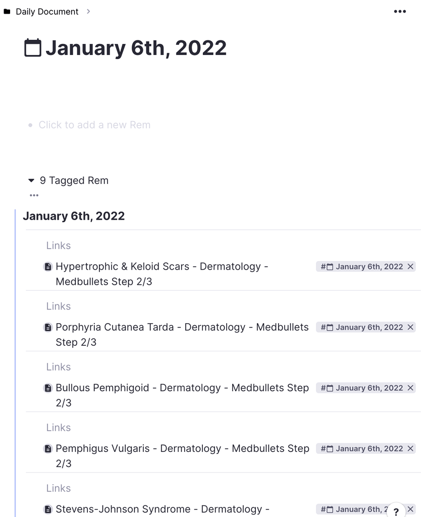 Practice Rem from a daily document - Bug Reports - RemNote