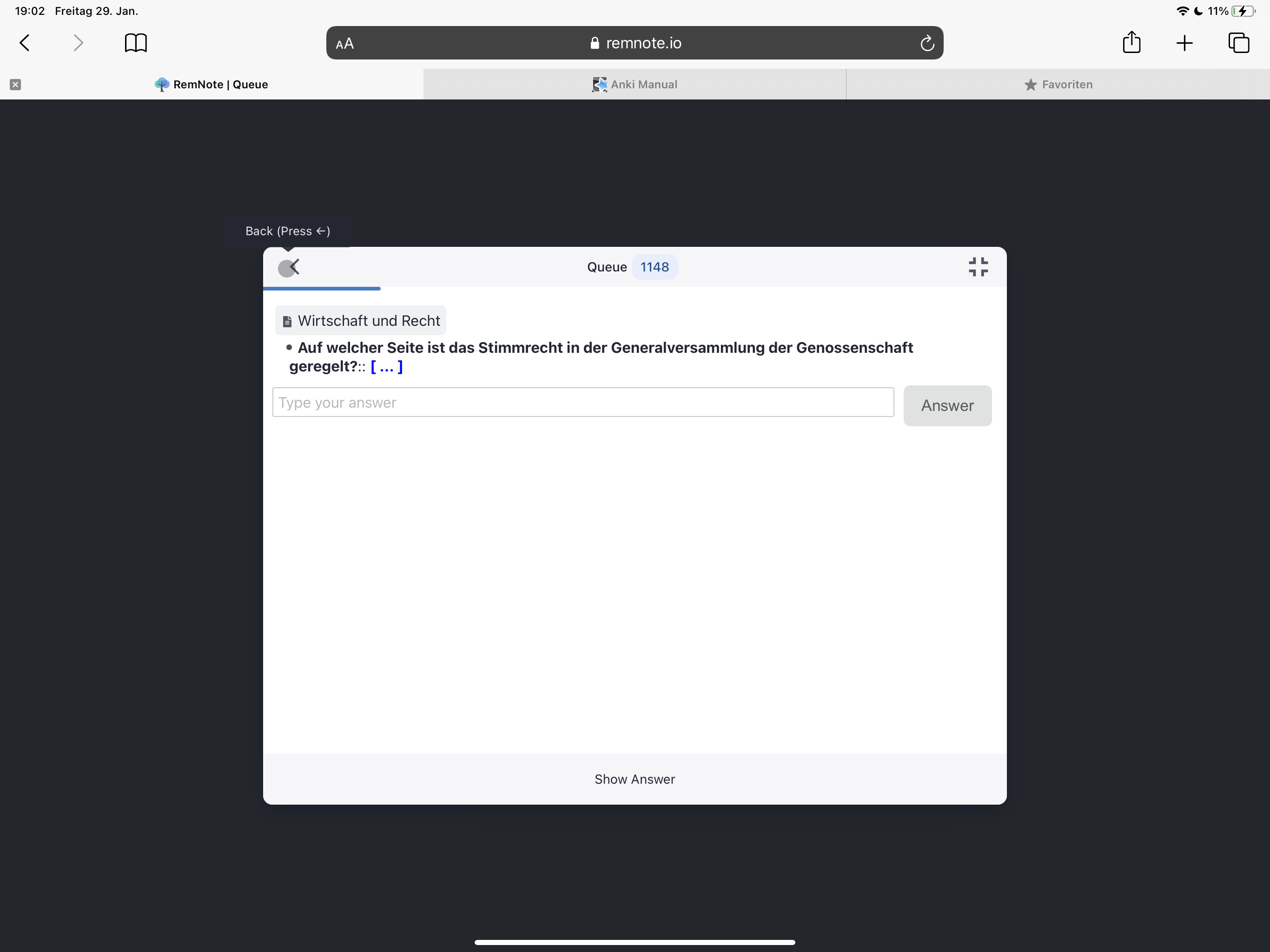 What s The Shortcut To Go Back In The Queue Learning RemNote RemNote